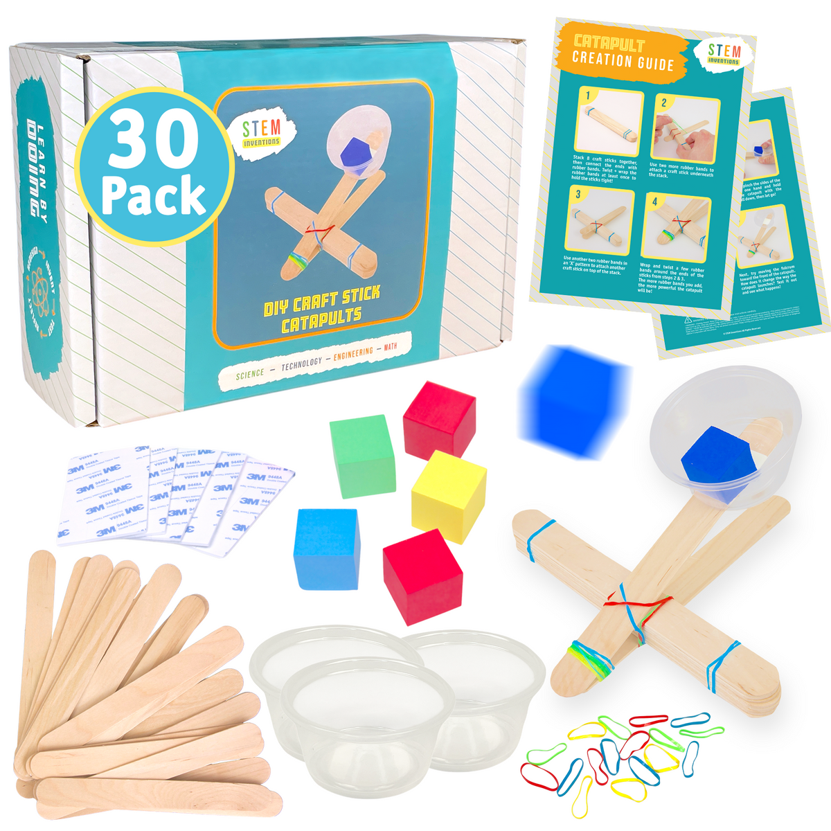 STEM Inventions Catapults Kit – Supplies to Build 30 Mini Toy Catapults ...